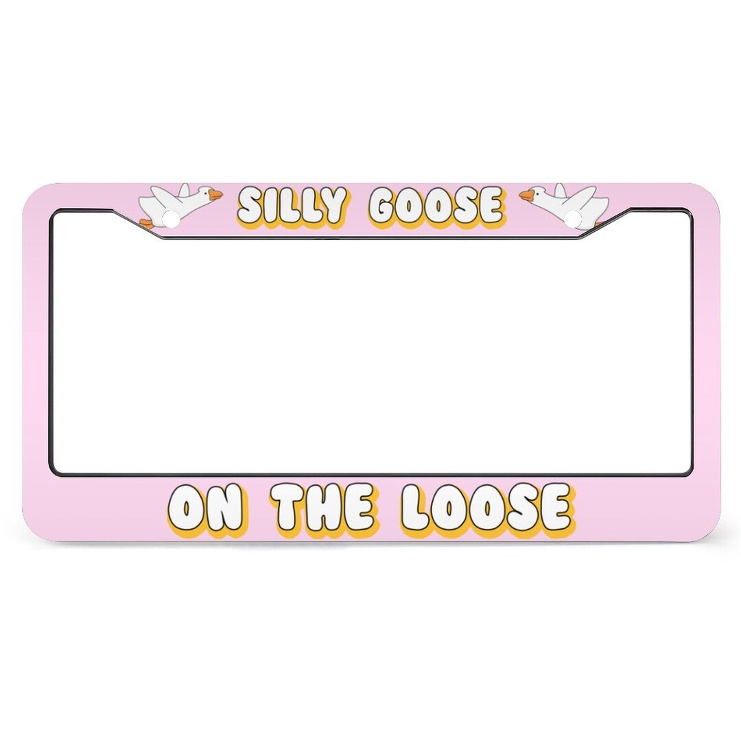 Pink Silly Goose on the Loose License Plate Frame, Cute Car Decor ...