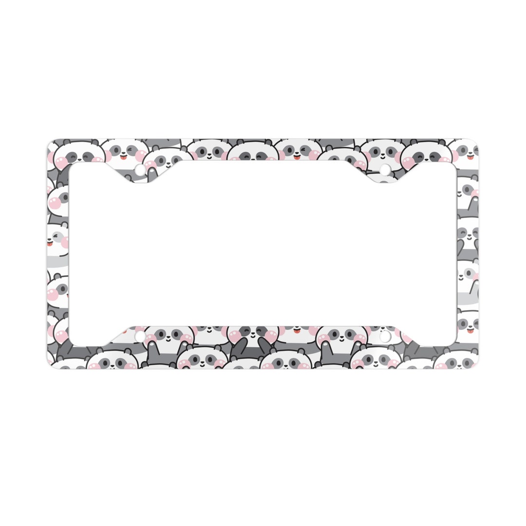 Kawaii Pandas Car License Plate Frame, Vehicle Accessories for Car ...