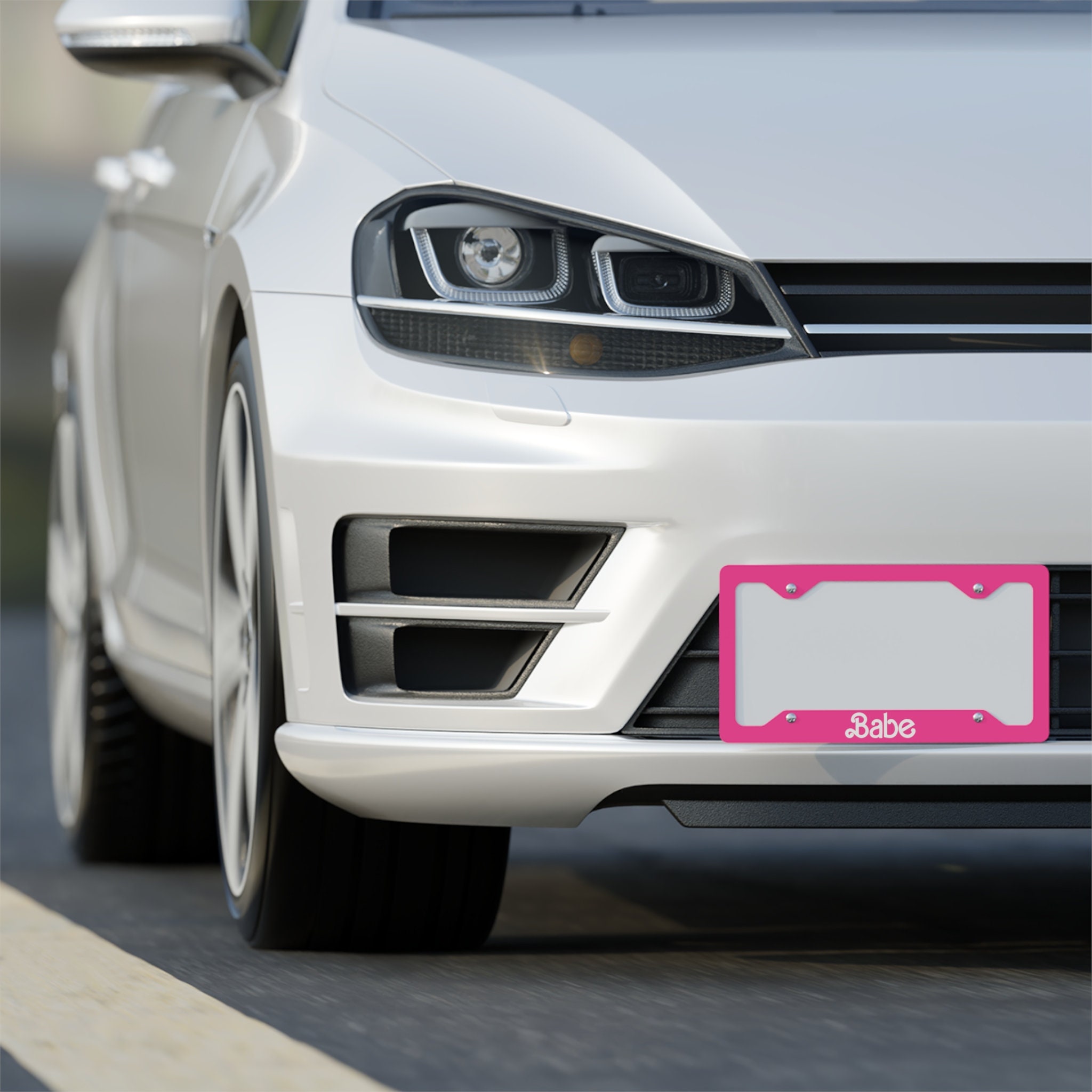 Personalised Name License Plate Frame, Pink Doll Themed Cute Car Decor ...