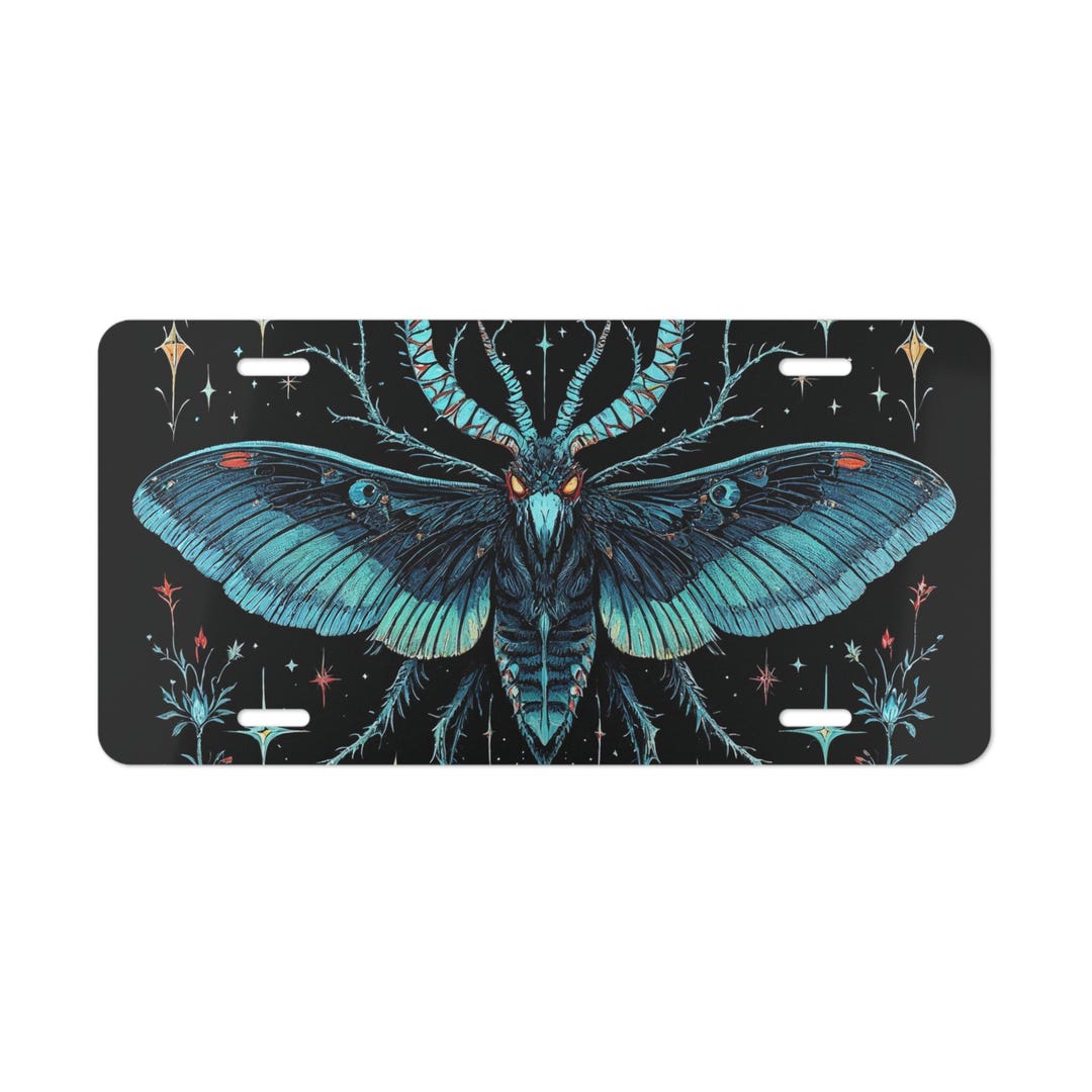 Mothman Art Front License Plate, Black Mystic Conspiracy Gothic Vanity ...