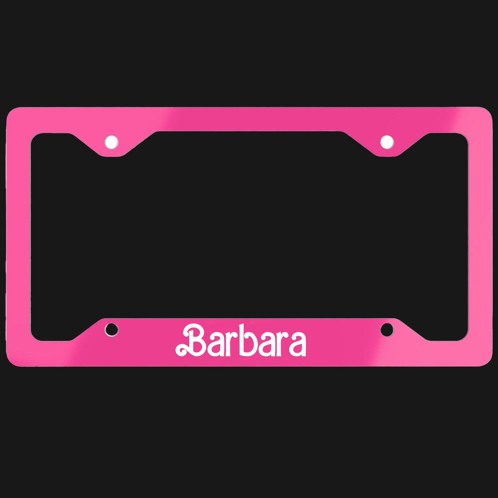 Personalised Name License Plate Frame, Pink Doll Themed Cute Car Decor ...
