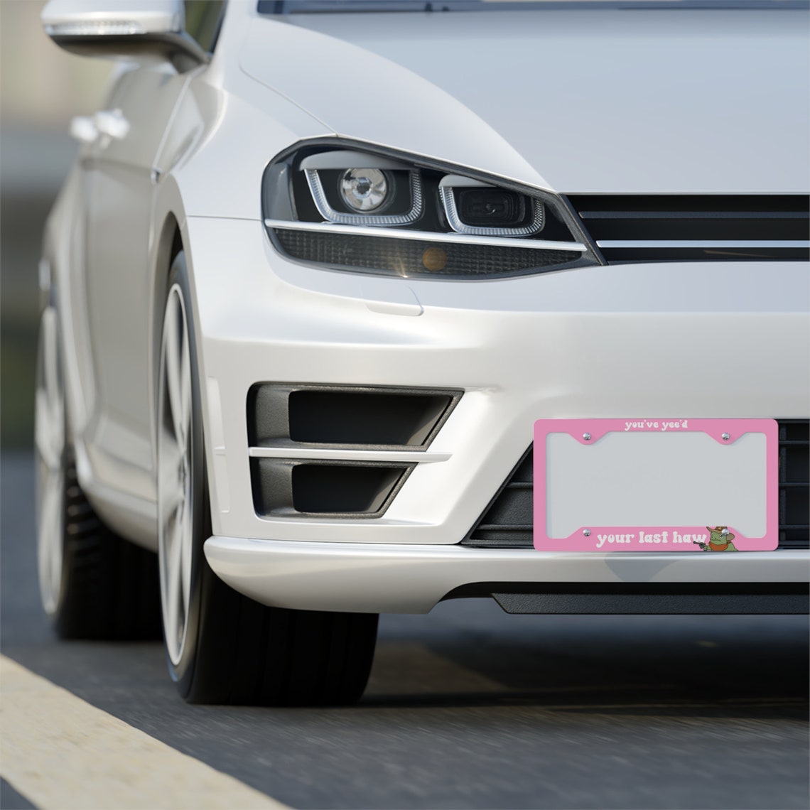 Pink Funny Cowboy Frog License Plate Frame, Funny Gen Z Car Bumper ...