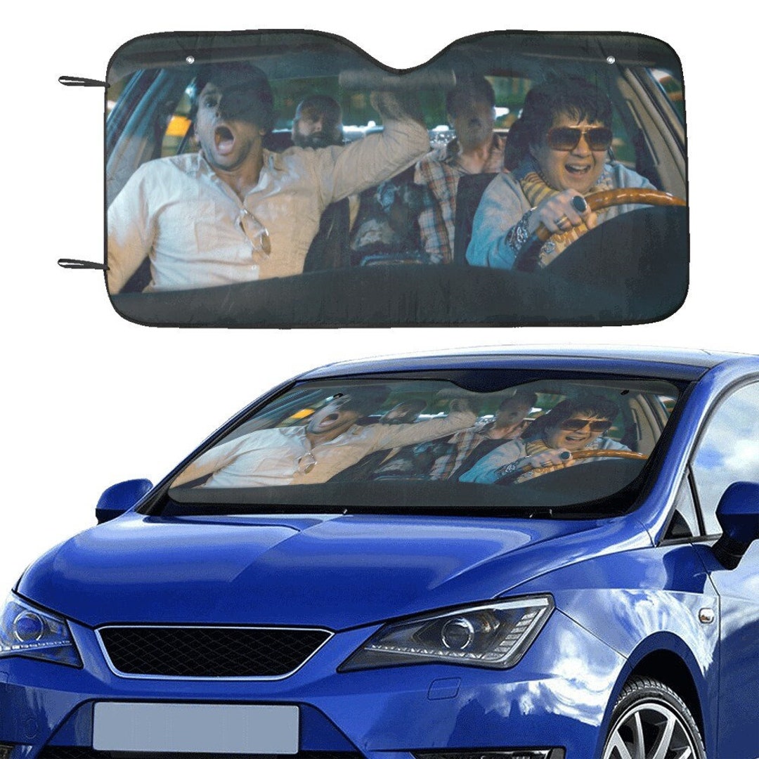 Funny Car Sun Shades, Cute Car Decor, Driving the Getaway Car Car ...