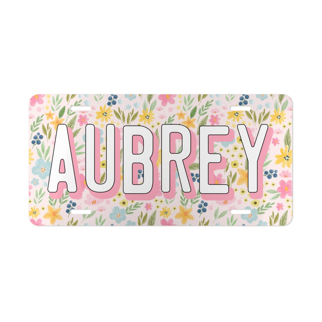 Colorful Wildflower Personalised Front License Plate, Floral Custom ...