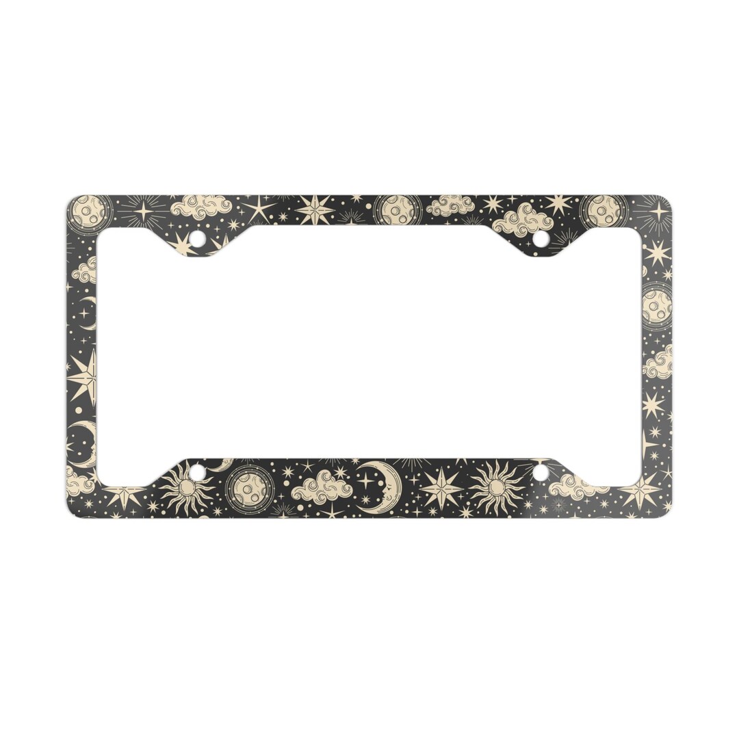 Celestial Moon License Plate Frame, Hippie Spirital Cute Car Decor, Car ...