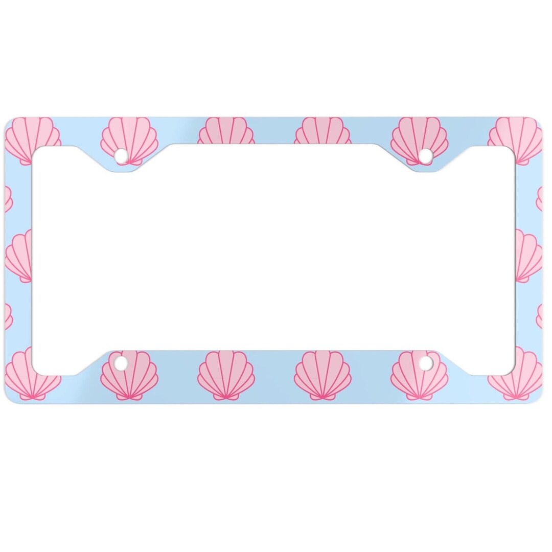 Pink Shell License Plate Frame, Cute Car Decor, Vehicle Accessories for ...