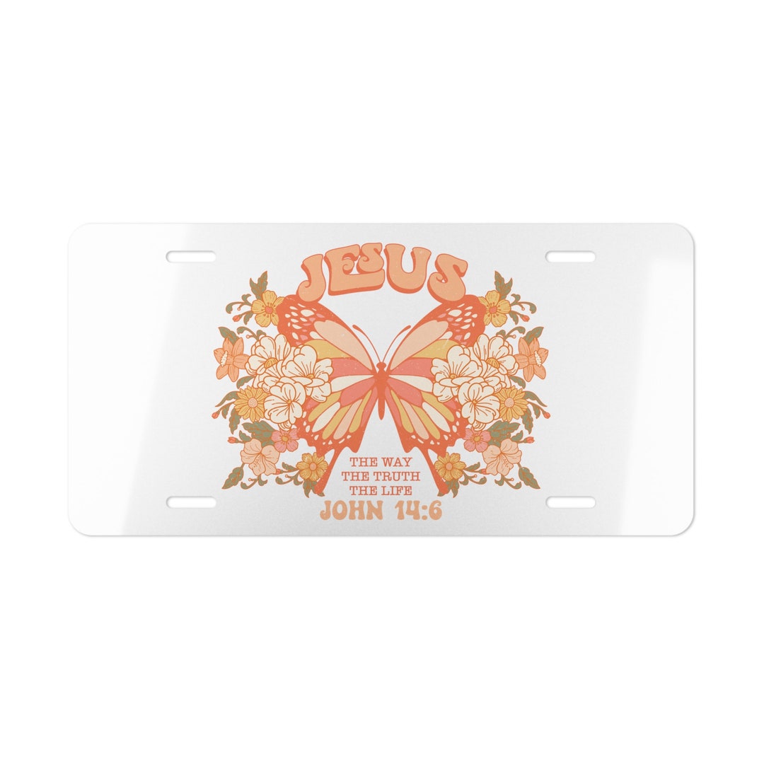 Jesus Bible Quote Front License Plate, Religious Christian Vanity Plate ...