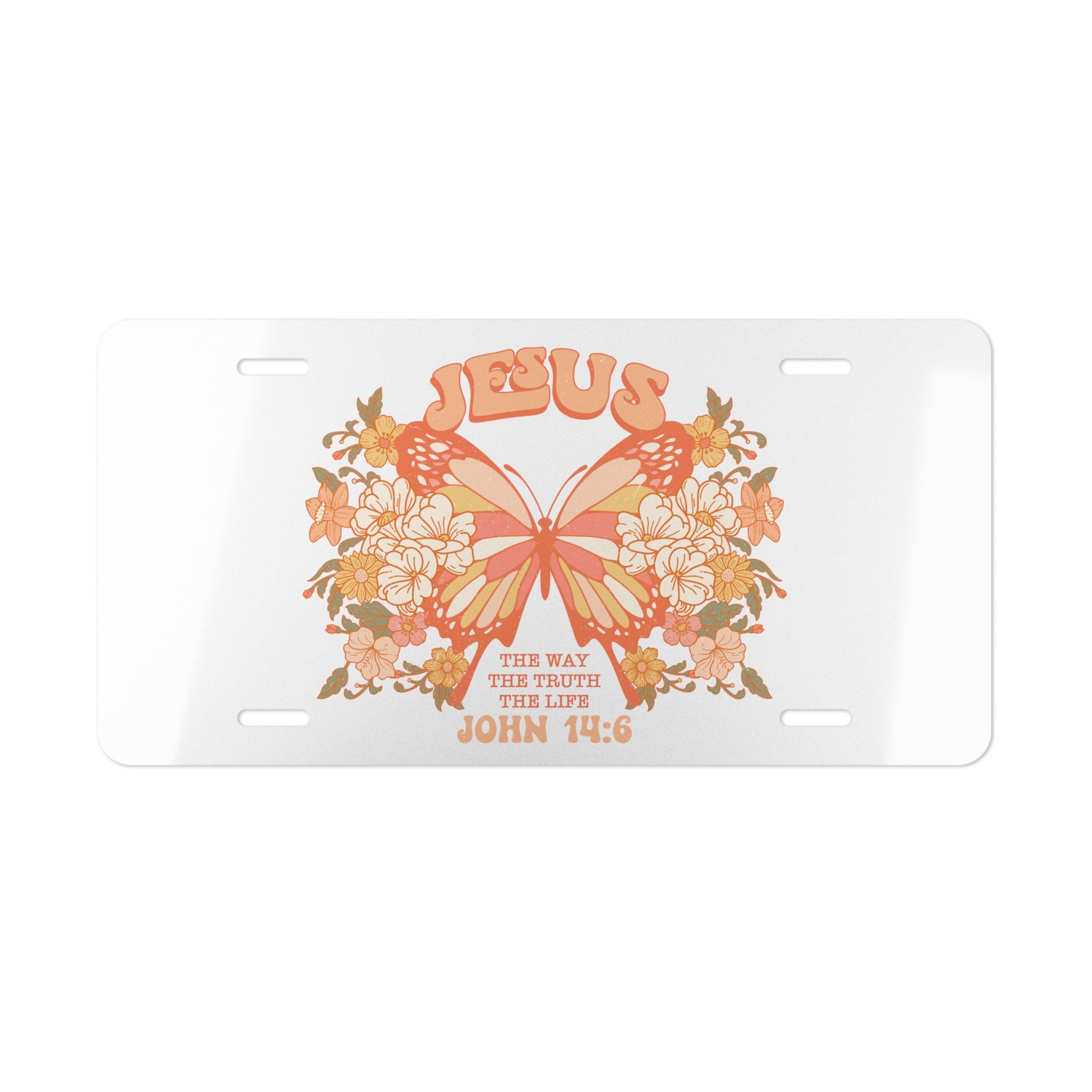 Jesus Bible Quote Front License Plate, Religious Christian Vanity Plate ...