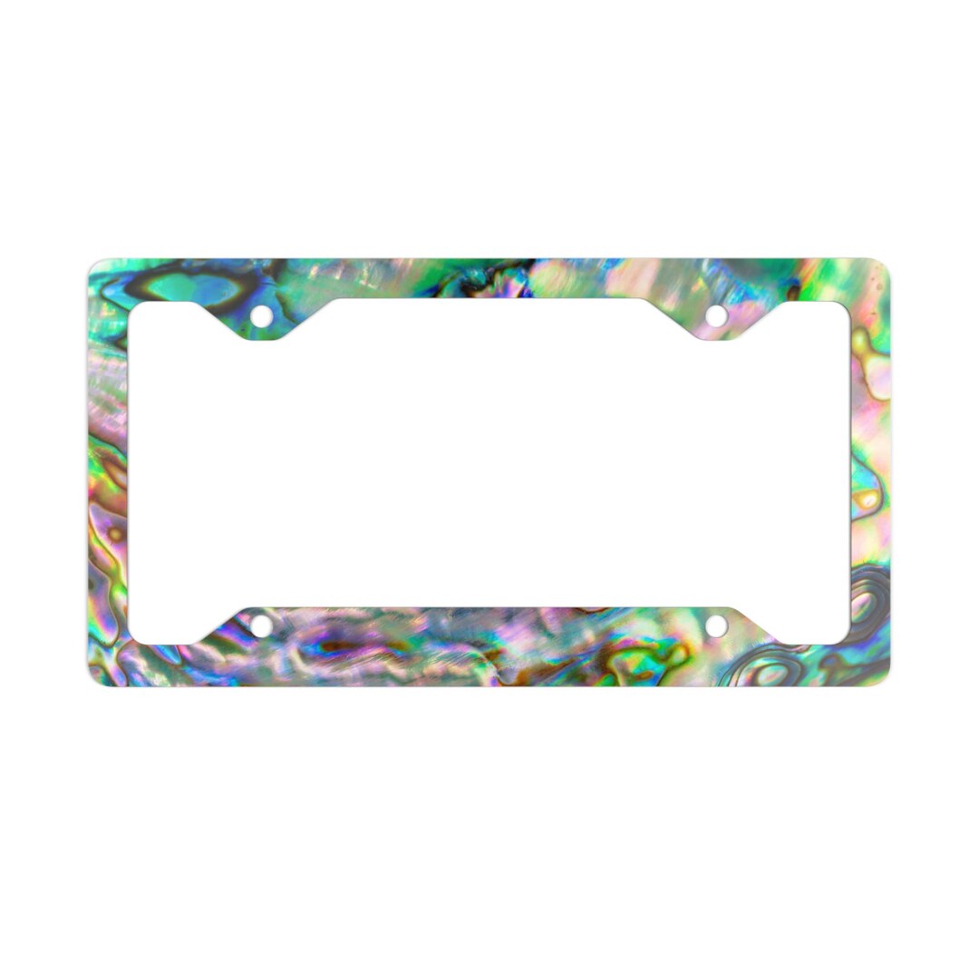 Abalone Shell Pattern License Plate Frame, Iridescent Look Gemstone ...