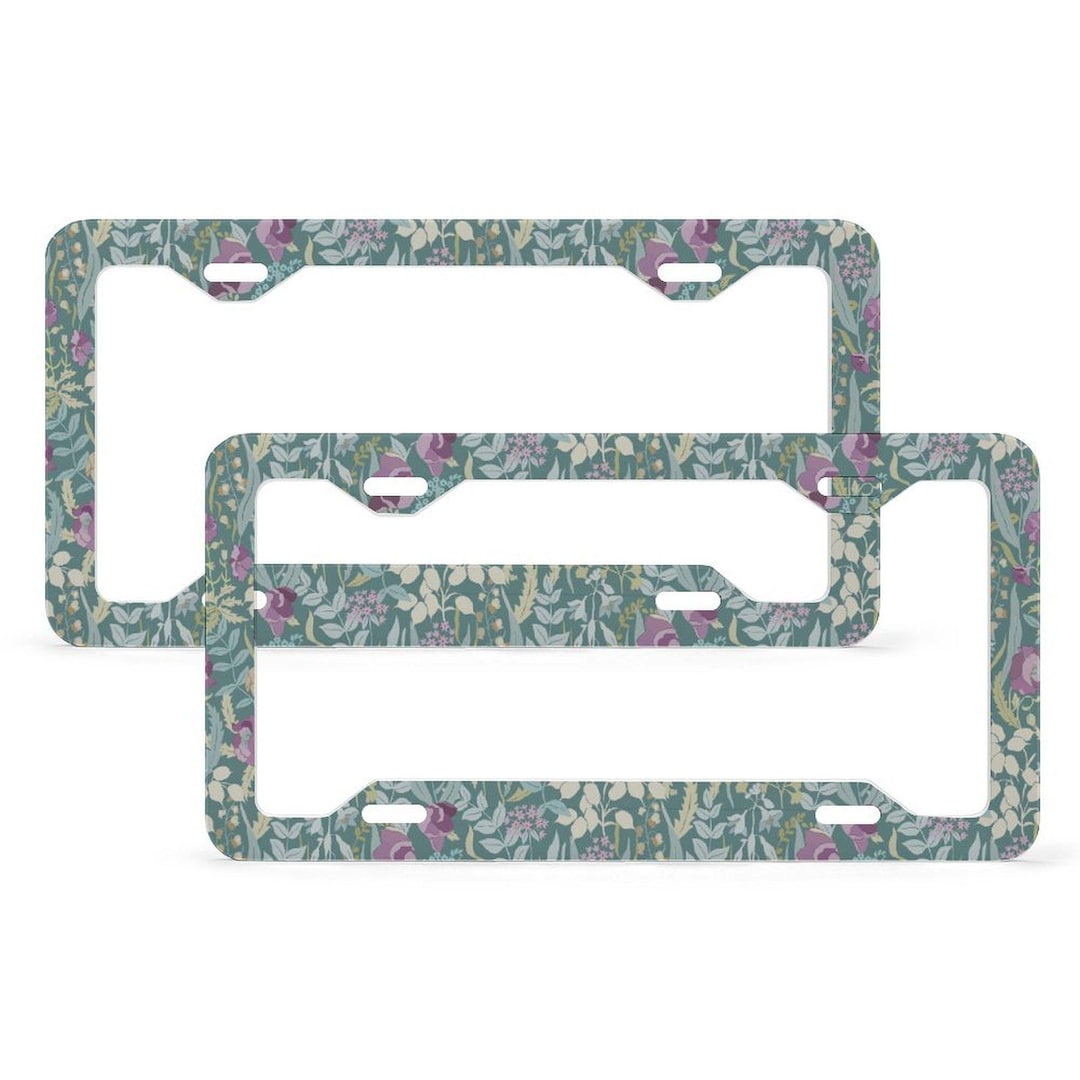 Green Sage Wildflower License Plate Frame, Cute Cottagecore Vehicle ...