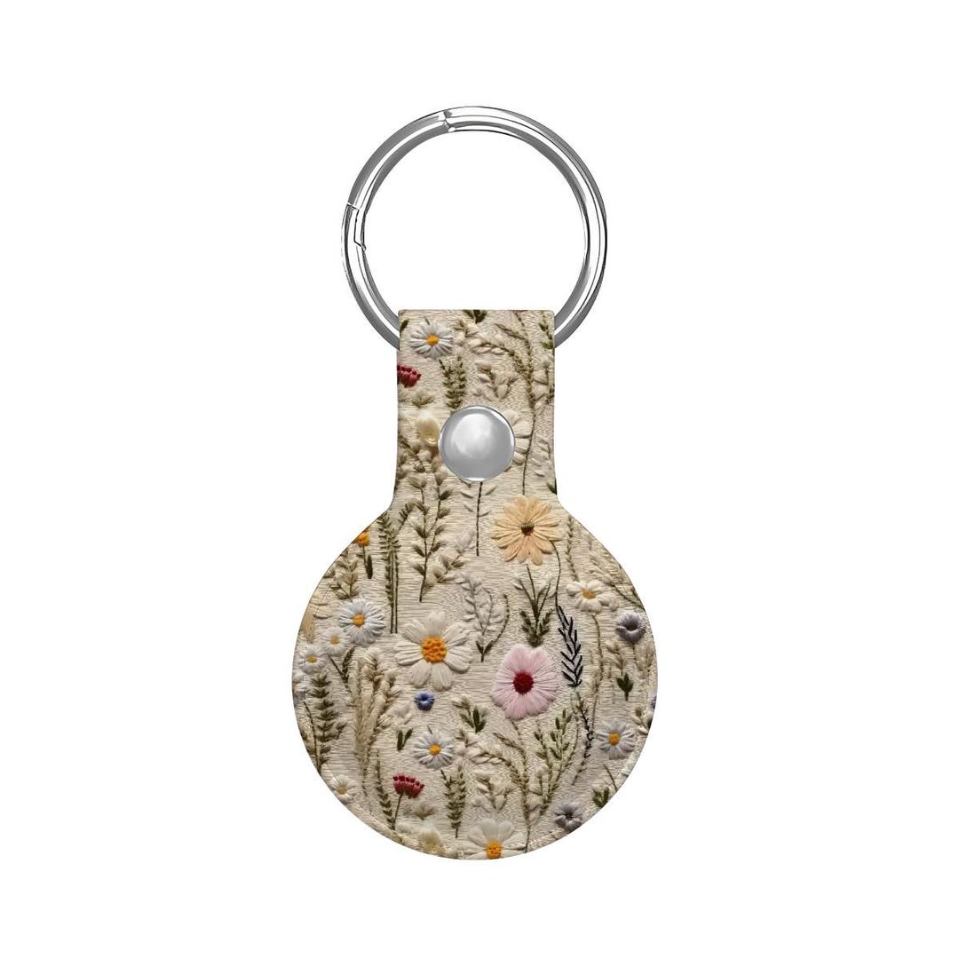 Faux Embroidery Print Apple Air Tag Case, Wildflower Floral Car ...