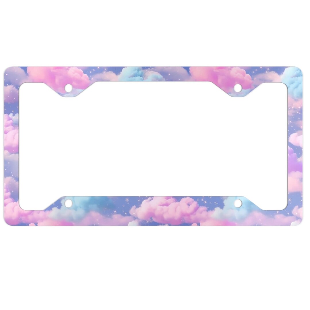 Pastel Clouds License Plate Frame, Cute Car Decor, Vehicle Accessories ...