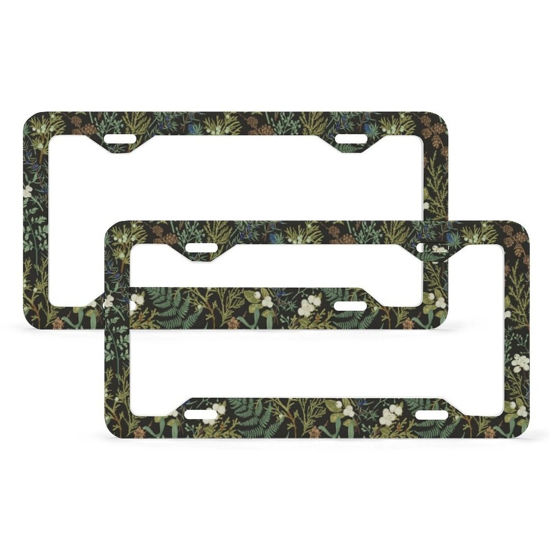 Green Wildflower License Plate Frame, Cute Cottagecore Vehicle ...