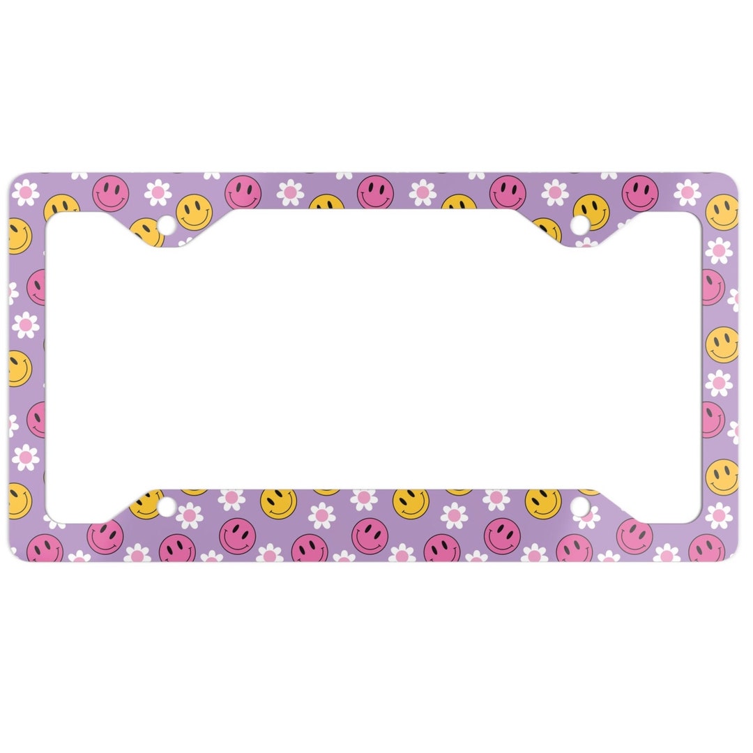 Purple Hippie Car License Plate Frame, Pink Y2k Car Accessories for ...