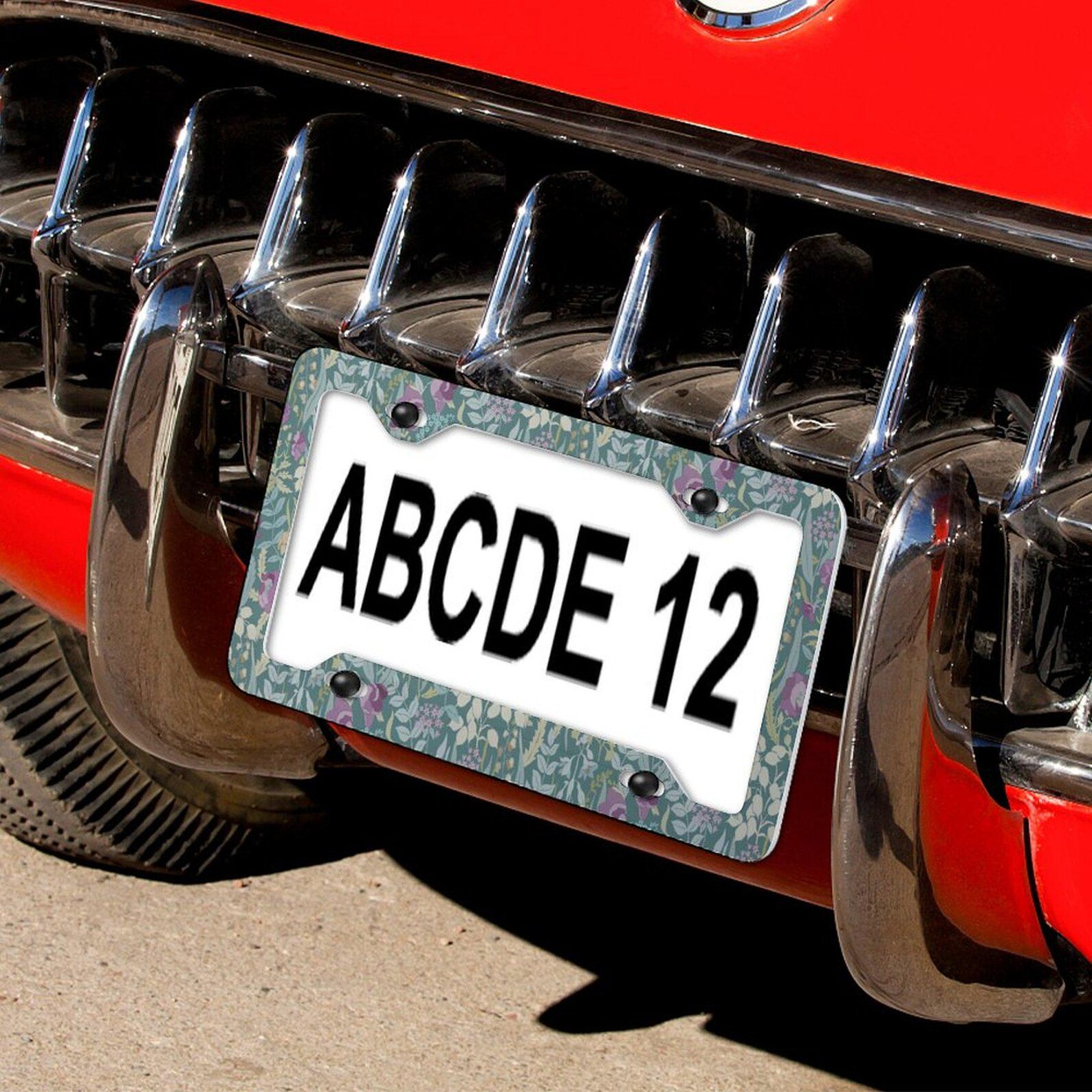 Green Sage Wildflower License Plate Frame, Cute Cottagecore Vehicle ...