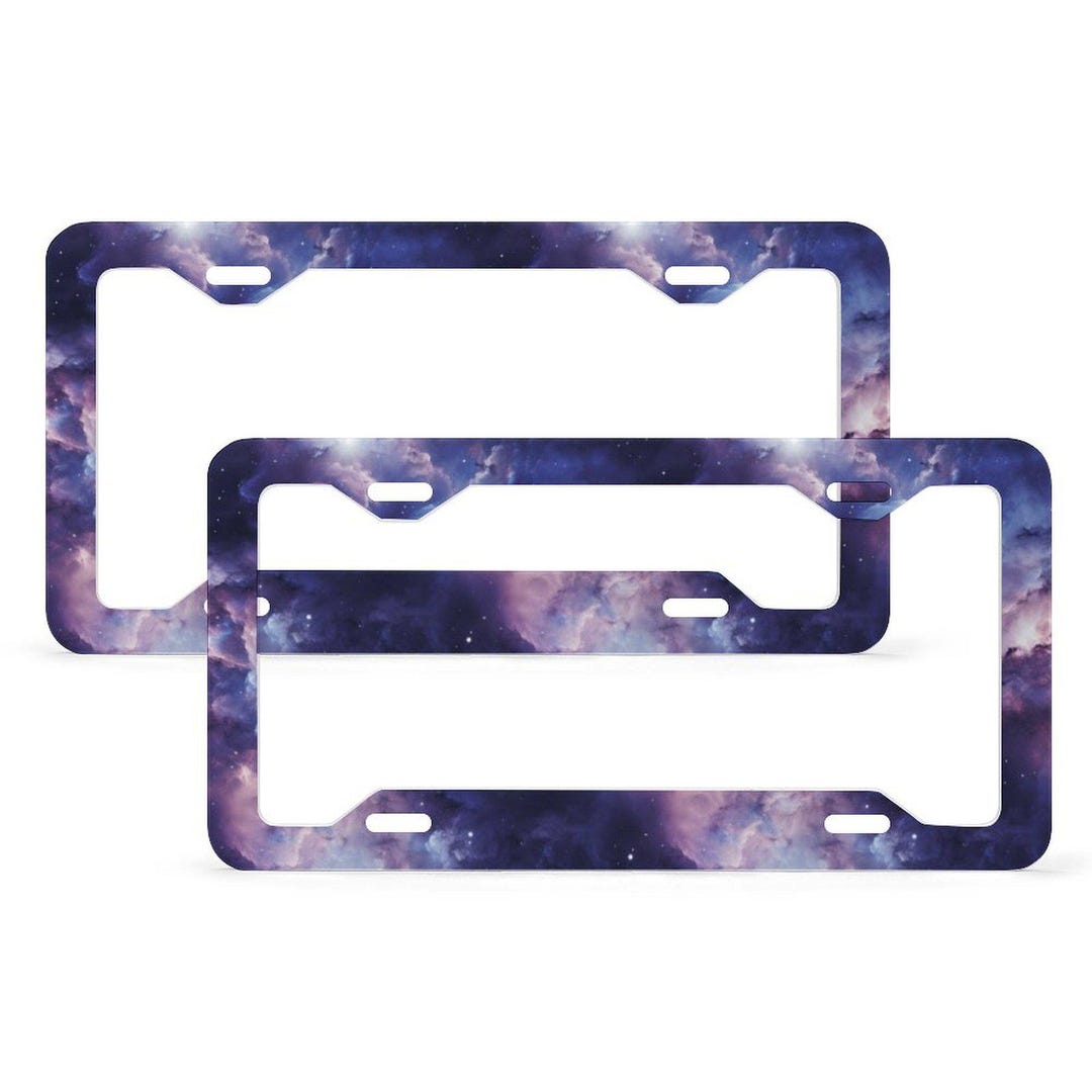 Purple Nebula Clouds License Plate Frame, Space Sky Vehicle Accessory ...