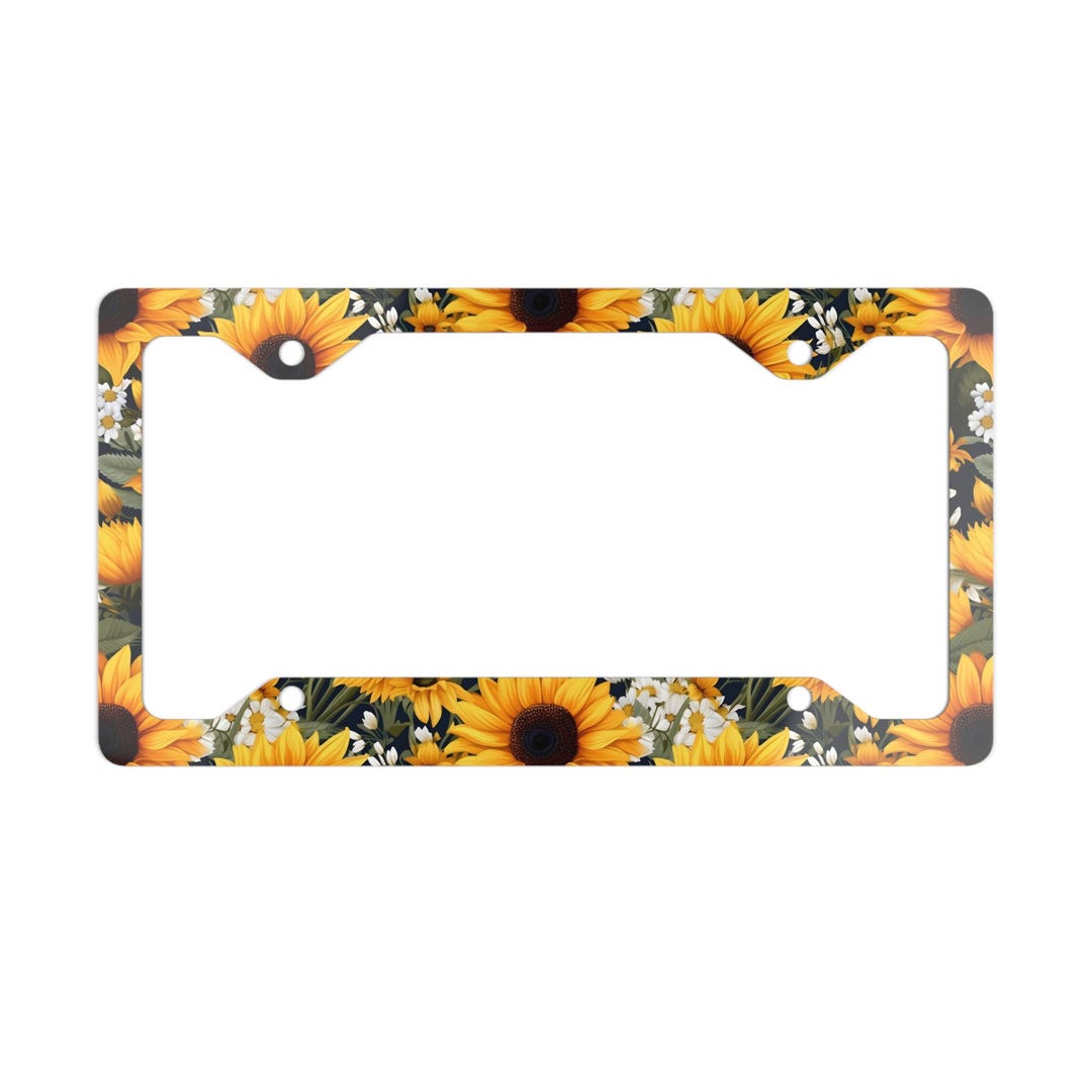 Sunflower License Plate Frame, Cute Car Decor, Womens Car Accessories ...