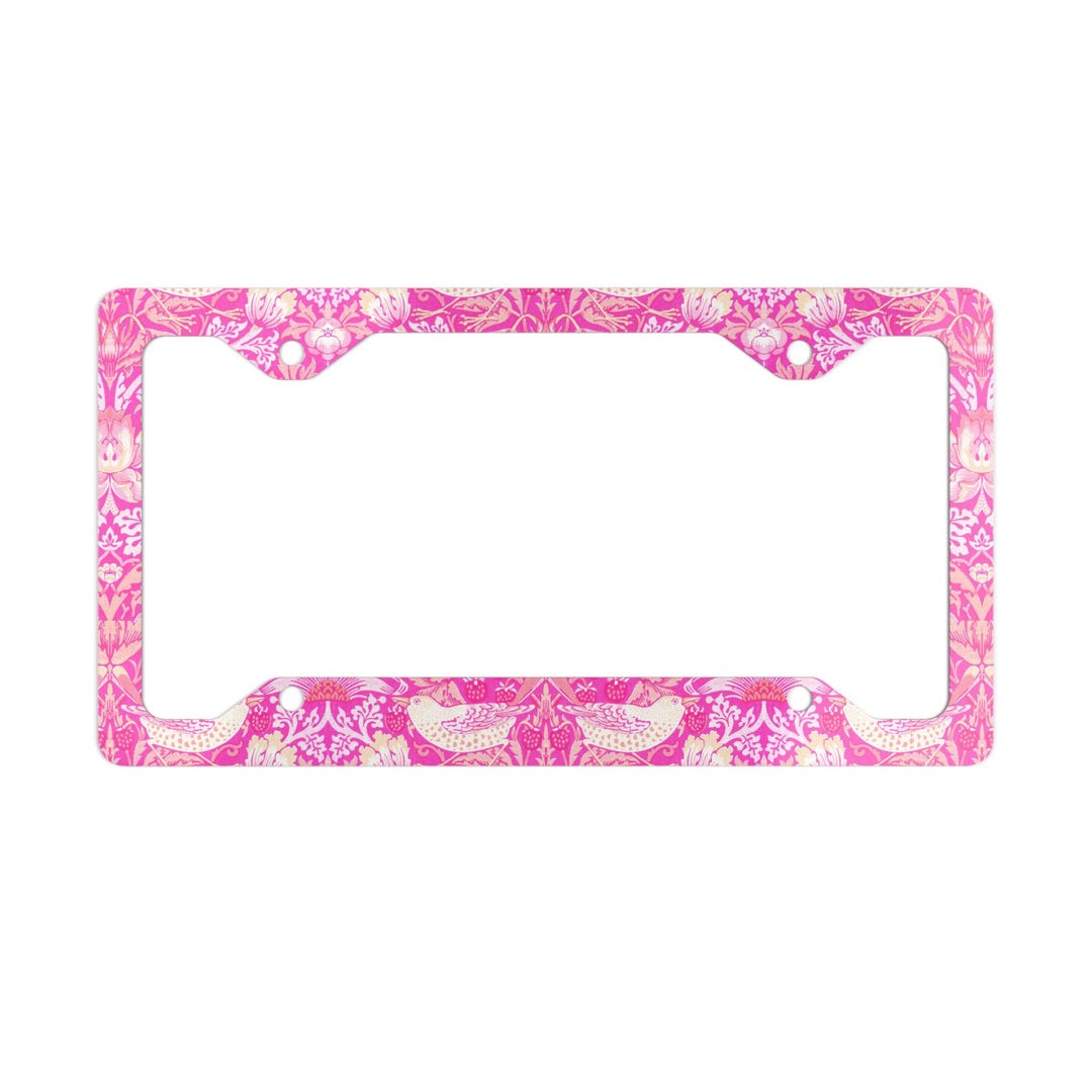 Pink Strawberry Thief License Plate Frame, William Art Cute Car Decor ...