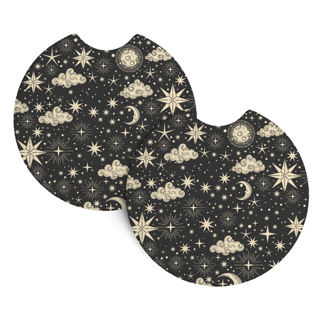 Celestial Moon Car Coasters, Star Boho Car Cup Holders, Car Accessories ...