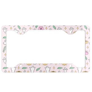 Kawaii Ghost License Plate Frame, Cute Halloween Gen Z Vehicle ...