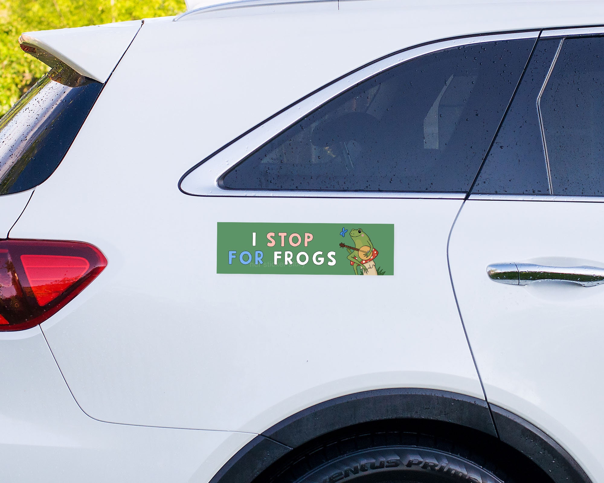I Stop for Frogs Bumper Sticker Gen Z Retro Green Cute - Etsy