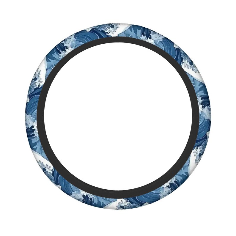 Blue Wave Car Steering Wheel Covers, Japanese Anime Car Accessories for ...