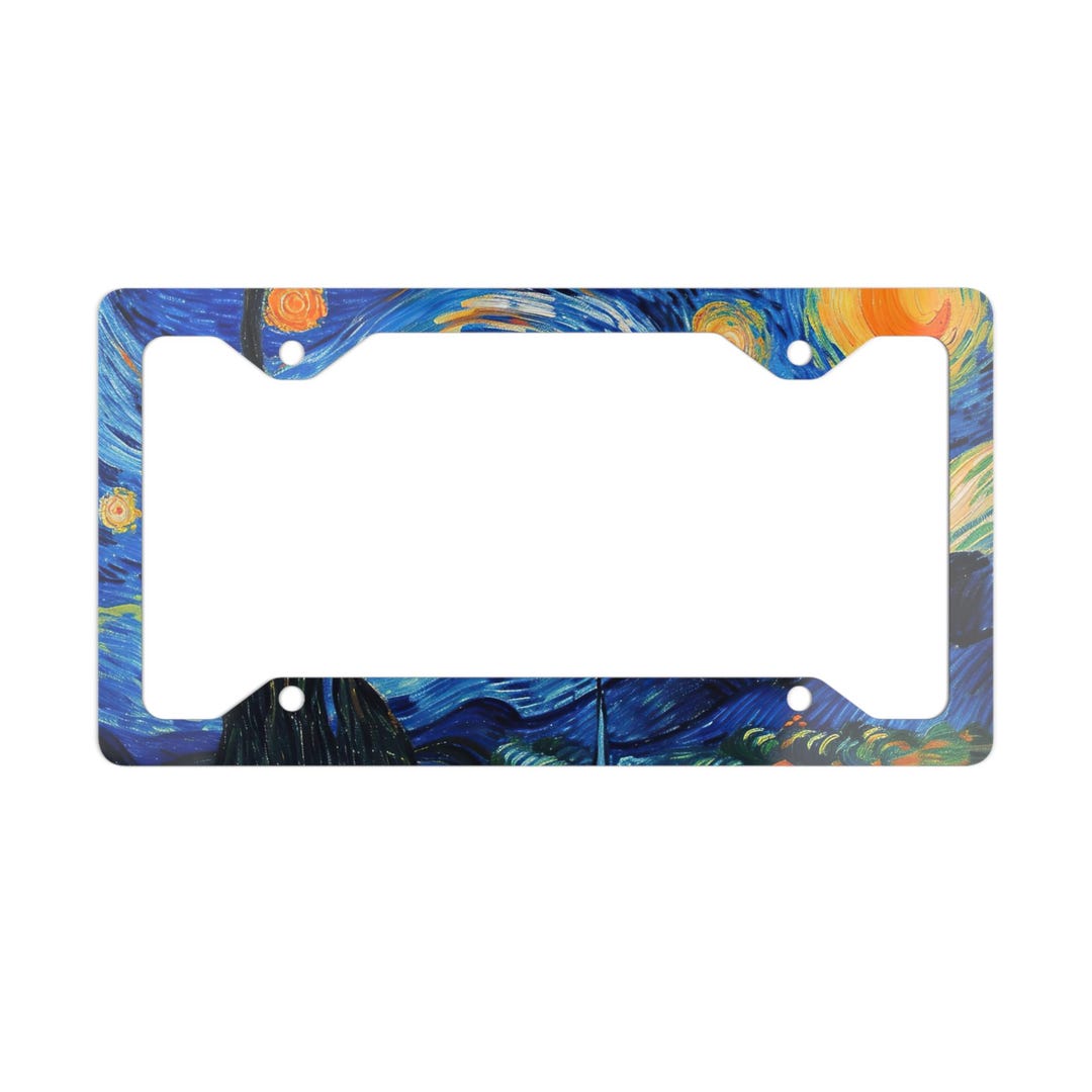 Van Gogh License Plate Frame, Printed Vintage Art Cute Car Decor, Night ...