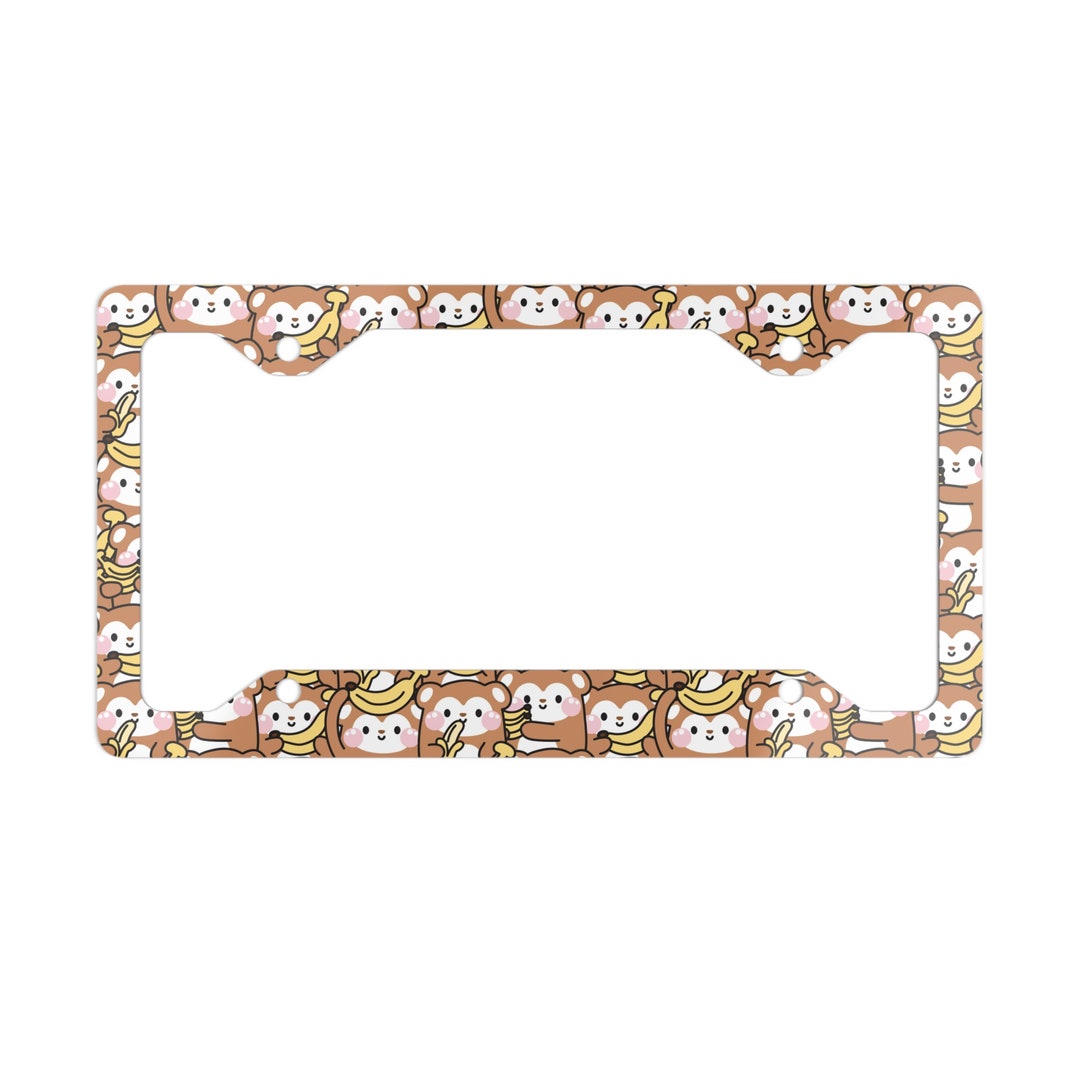Kawaii Monkeys Car License Plate Frame, Vehicle Accessories for Car ...