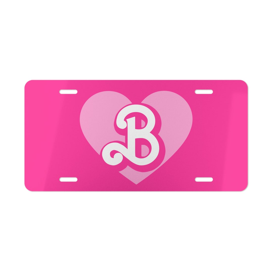 Custom Pink Doll Monogram Front License Plate, Initial Personalised ...