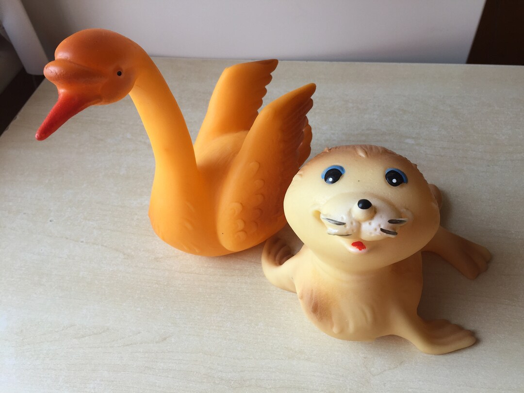 Vintage Soviet Rubber Toy, 80s USSR, Animal Toys, Sea Animals, Soviet ...