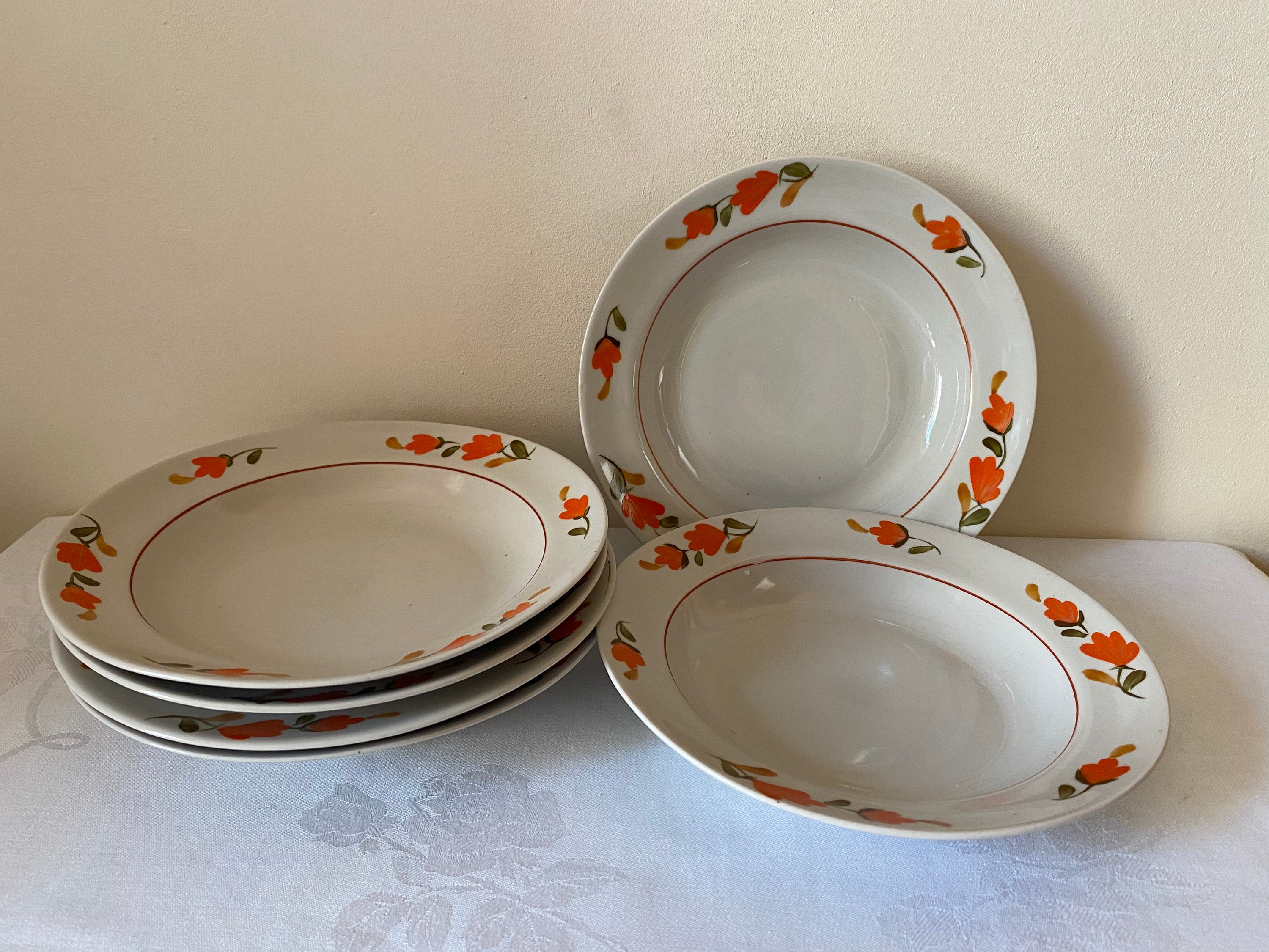 Set of Vintage Soviet Plates Set of 6 Plates Big Porcelain - Etsy