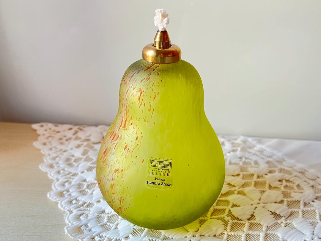 Vintage Pear-shaped Glass Oil Lamp - Handblown Glass, Renate Stock ...
