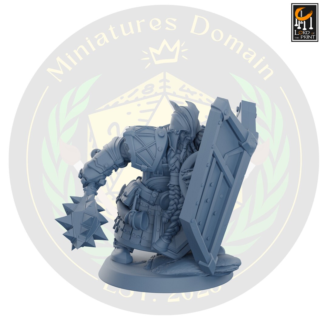 Dwarf Soldier With Mace Dwarf Fighter RM | Miniature Dungeons and ...