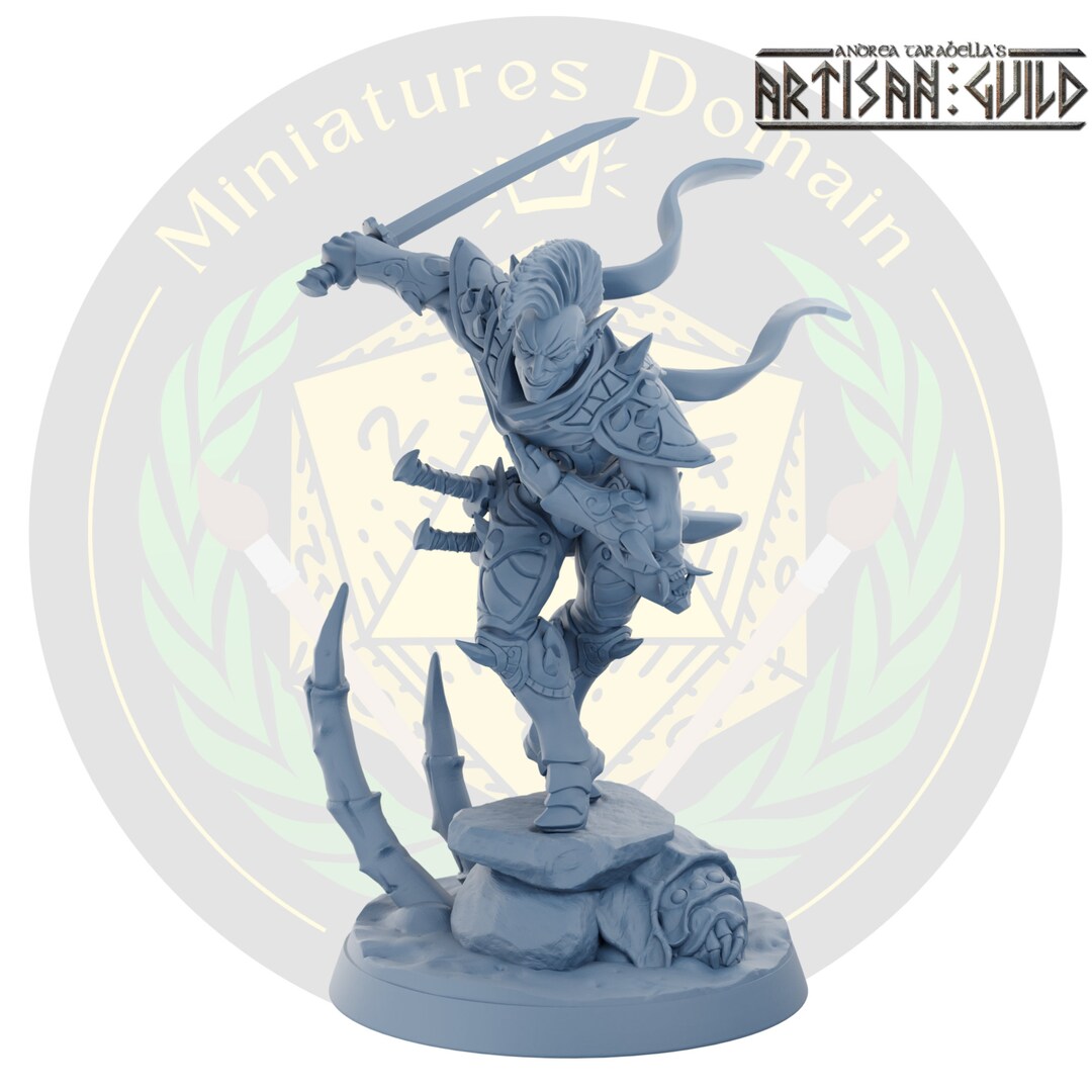 Blademaster Mordrin Duskblade Fighter Rogue Elf AG | Miniature Dungeons ...