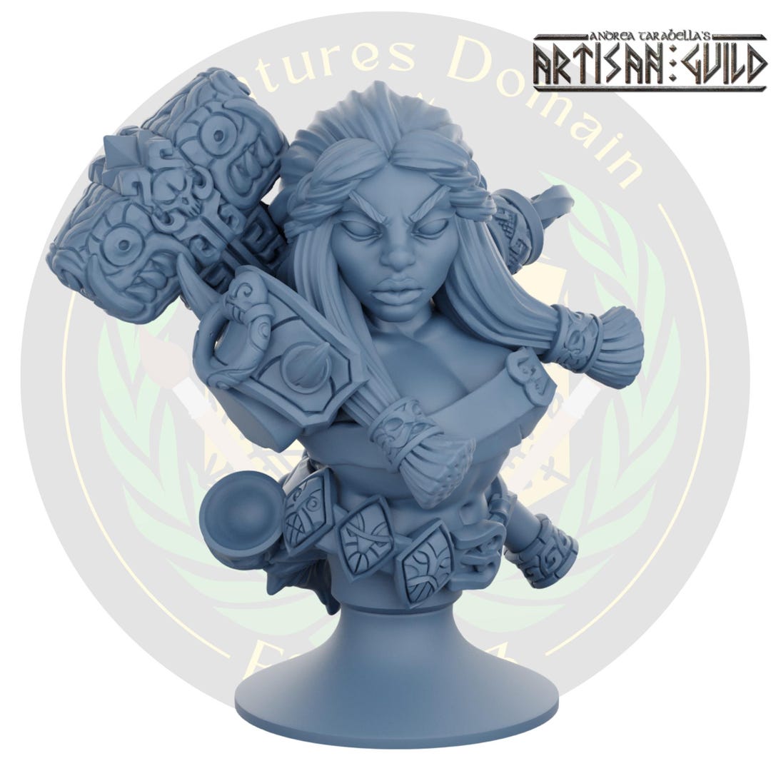 Dwarf Berserker BUST Dwarf Female AG | Miniature Dungeons and Dragons ...