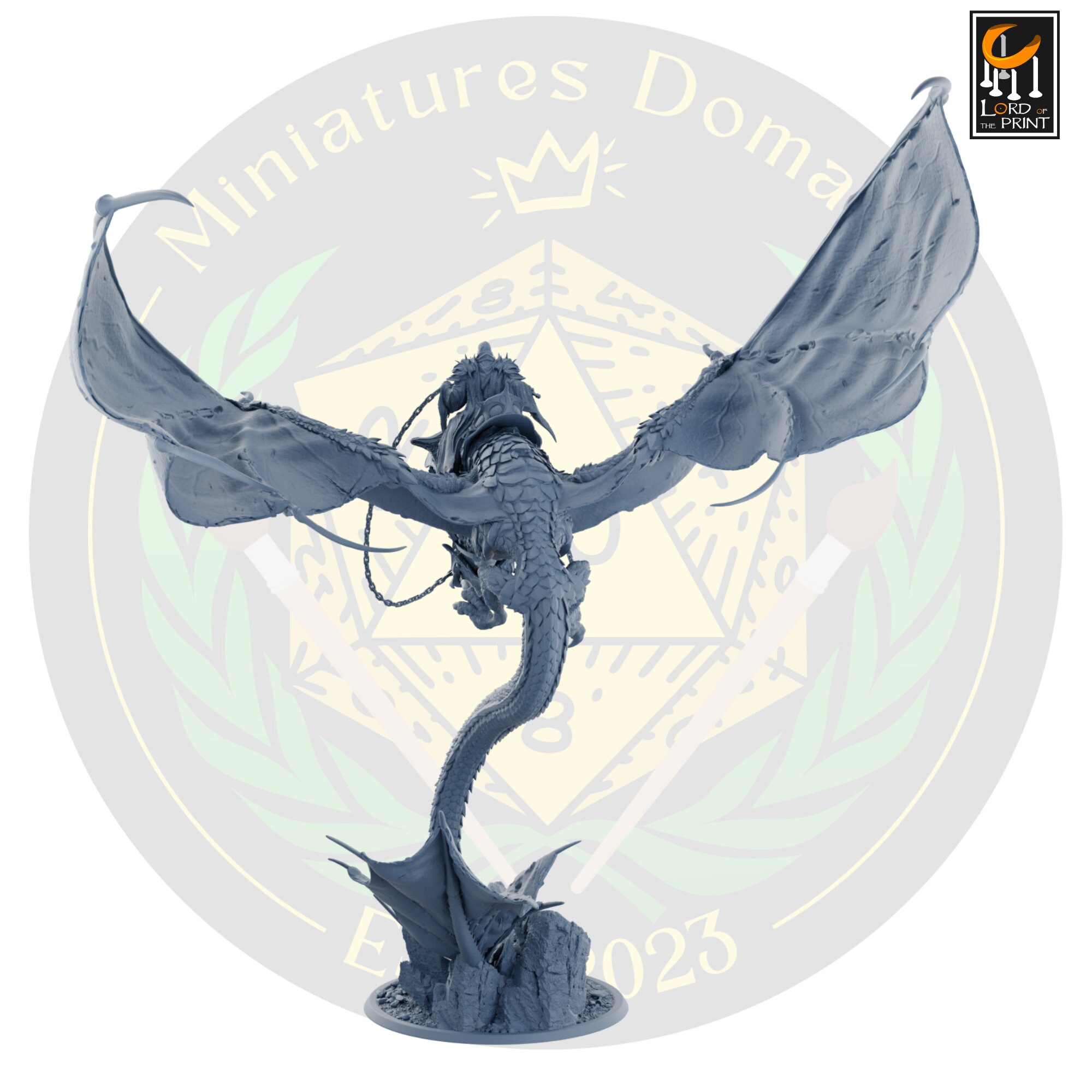 Tiamat Wyvern With Shadow Fly Mount Undead Lotp Miniature Dungeons and ...