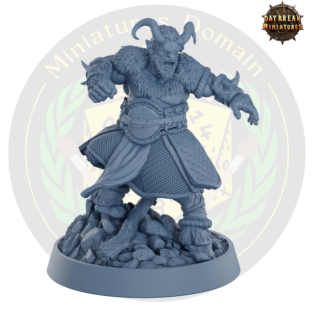 Ghumrix Crush Beastfolk Barbarian Satyr DBM | Miniature Dungeons and ...