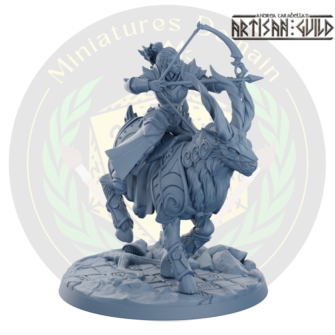 Noble Alfar Cervid Rider Ranger Elf Female AG | Miniature Dungeons and ...
