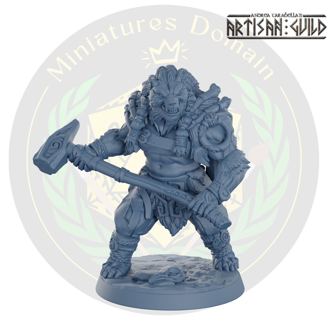 Berserker Skinchangers Female Barbarian Beastfolk Bear Hammer AG ...