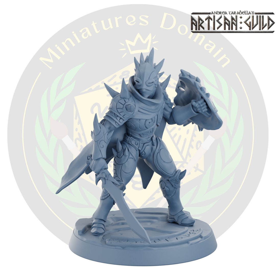 Blacktongue Assassin in Mask With Sword and Shield Elf Fighter AG ...