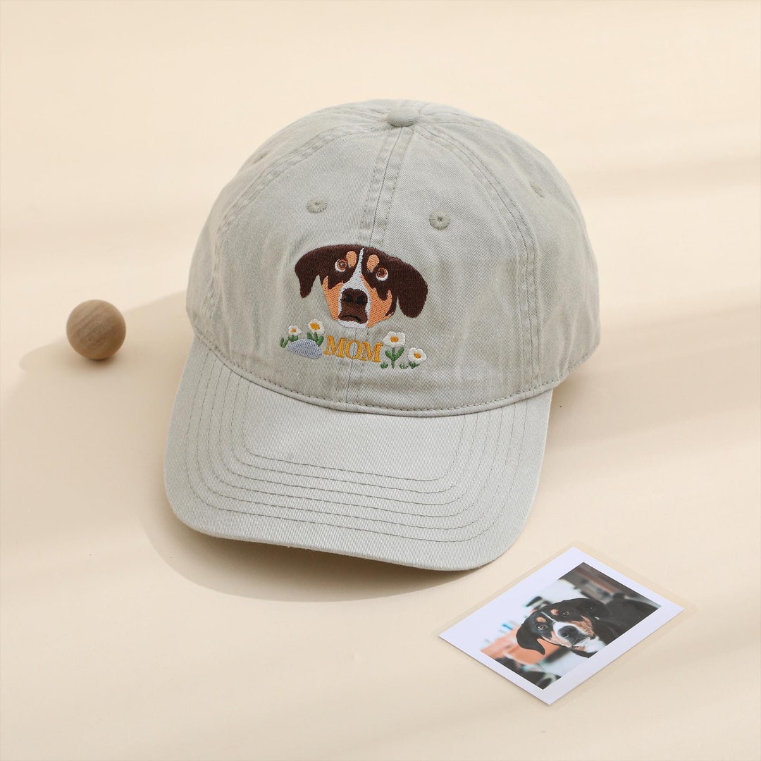 Custom Embroidered Pet Hat With Photo, Personalized Dog Dad Hat, Custom ...