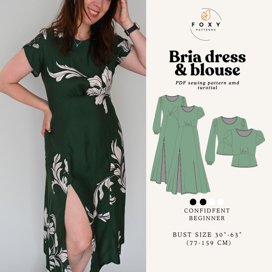 BRIA Dress and Blouse PDF Sewing Pattern - Etsy UK