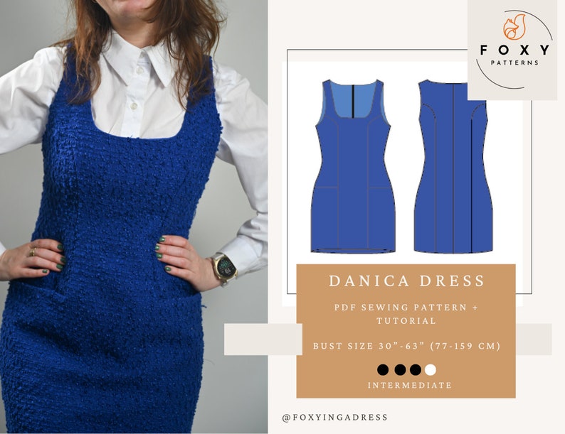 DANICA DRESS - Digital Sewing Pattern - PDF Files With Illustrated ...