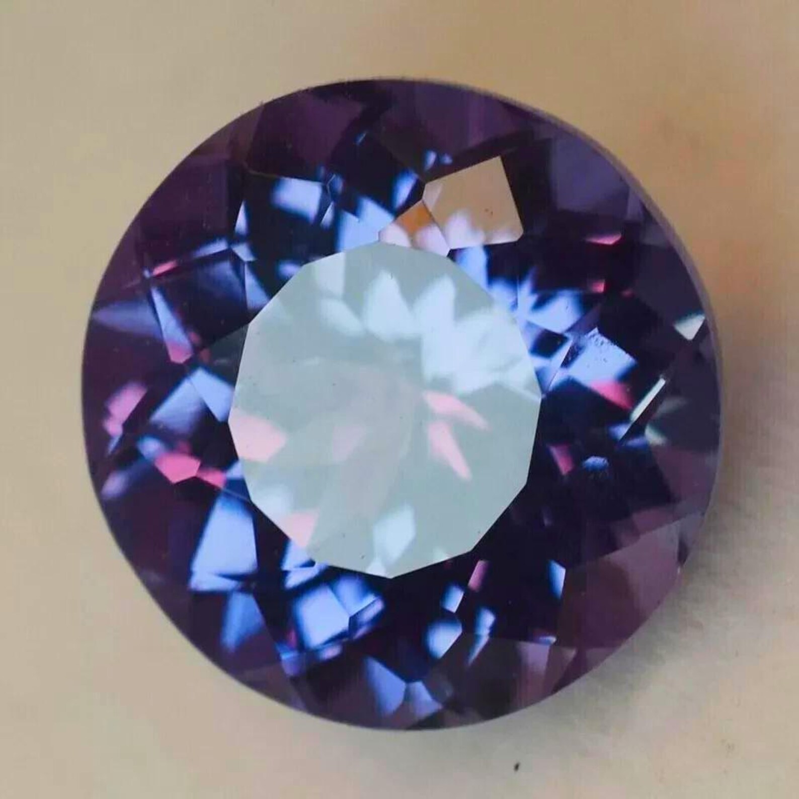7 Ct CERTIFIED Natural Alexandrite Round Shape Facet Color Changing ...