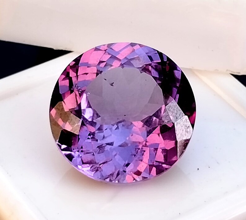 7 Ct CERTIFIED Natural Alexandrite Round Shape Facet Color Changing ...
