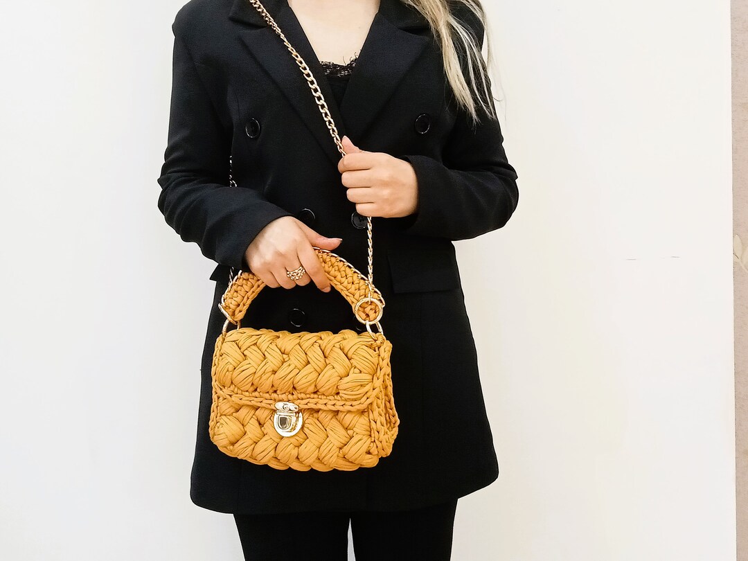 Crochet Handmade Capri Luxury Shoulder Bag, Hand Woven Bag, Crossbody ...