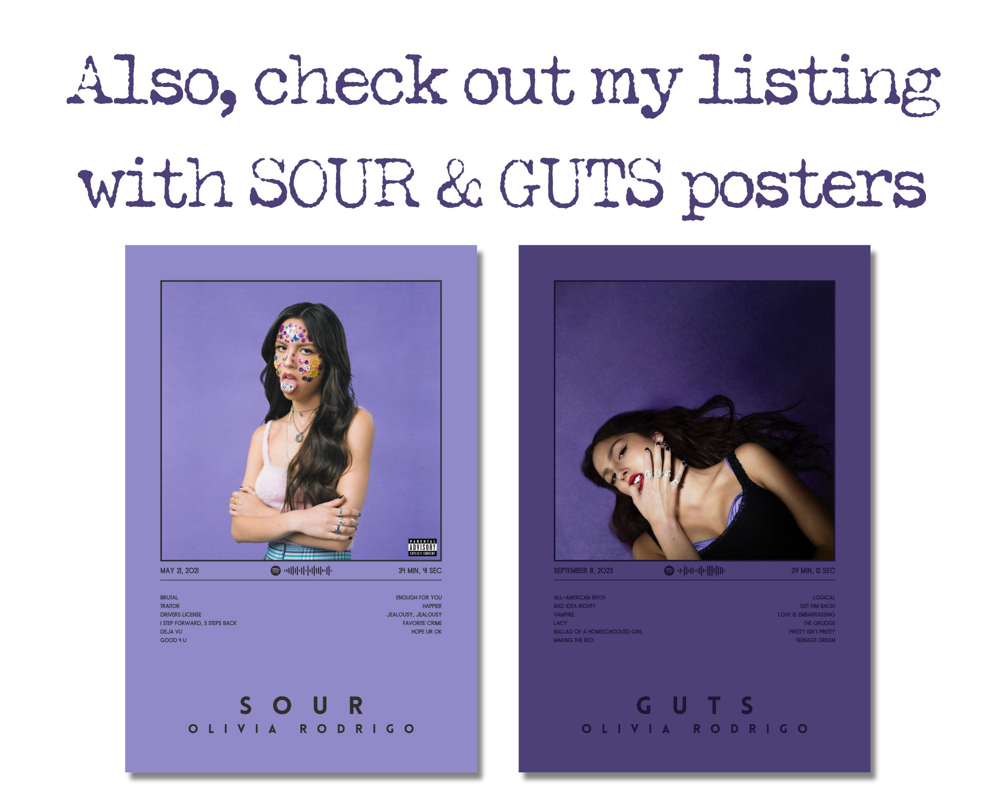 Olivia Rodrigo GUTS Colour Album Poster sold by Down Midge | SKU ...