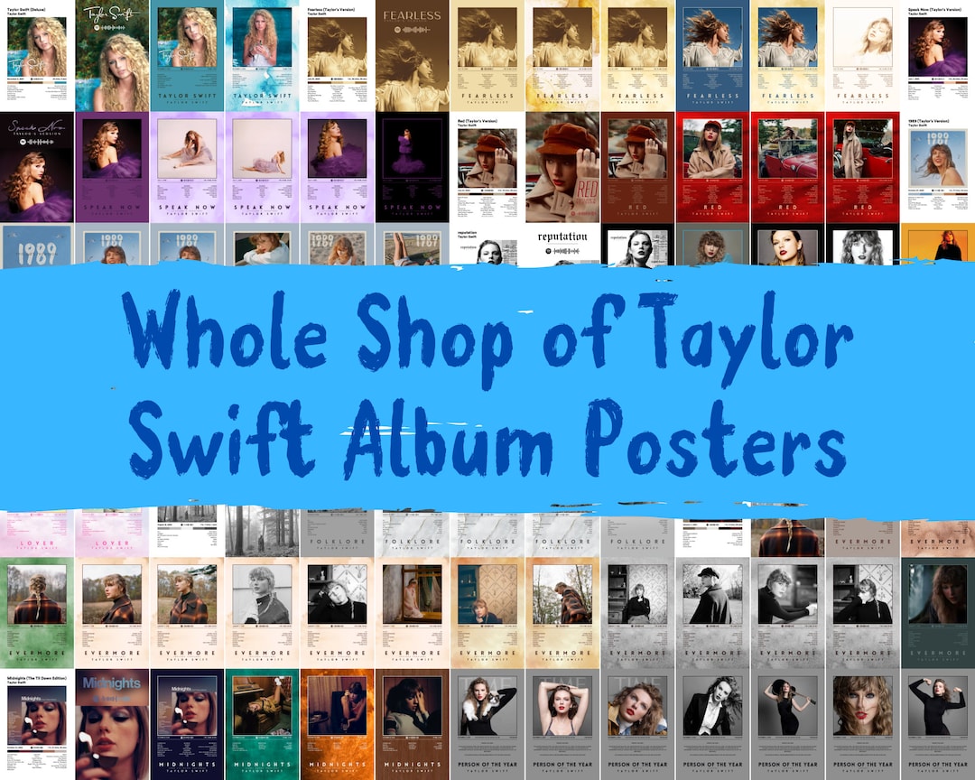 Whole Shop of Taylor Swift Album Posters Taylor Swift Album Posters ...