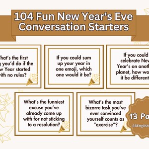 104 New Year's Eve Conversation Starters Fun New Year Ice Breaker ...