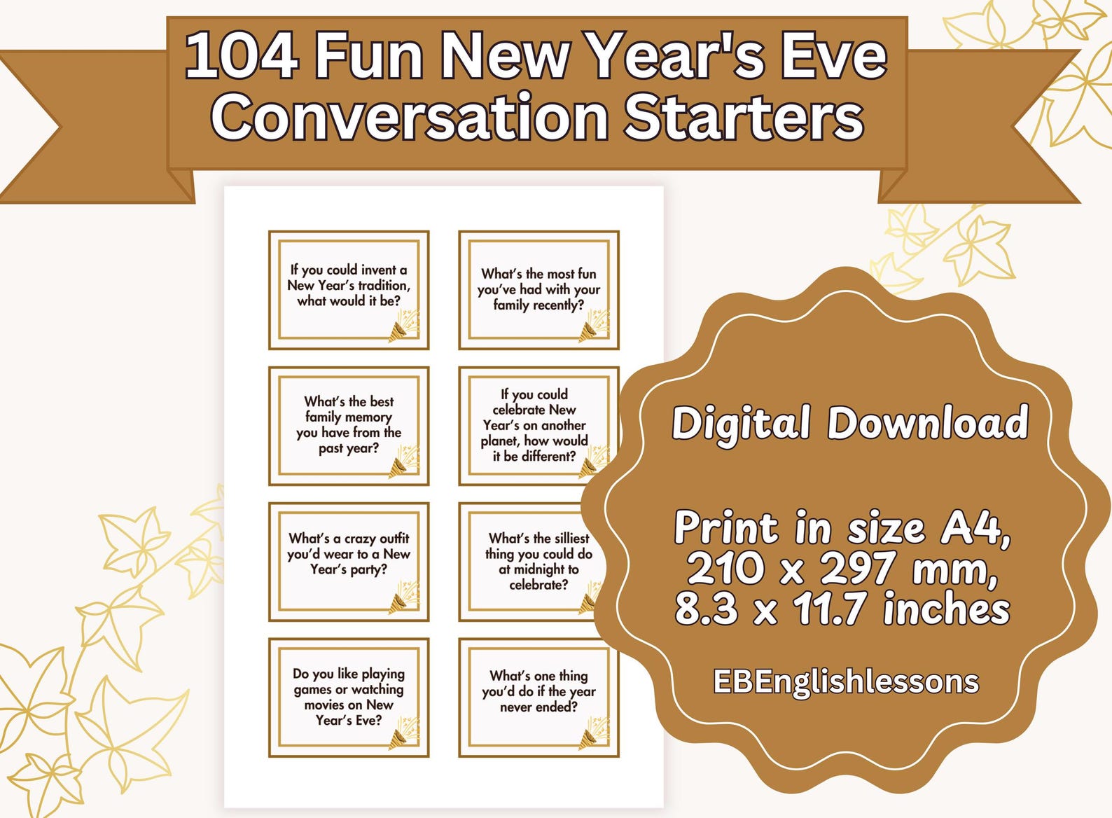 104 New Year's Eve Conversation Starters Fun New Year Ice Breaker ...